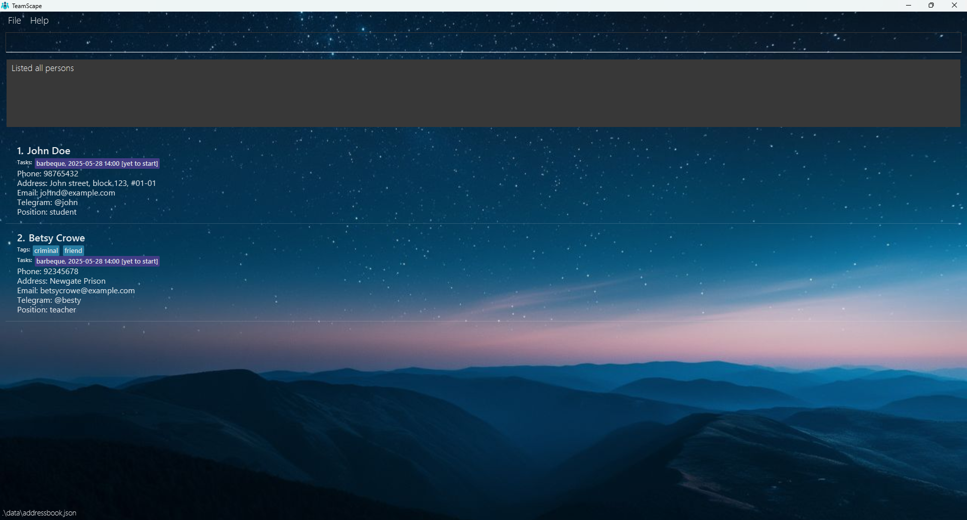 TeamScape - TeamScape - AddressBook Level-3
